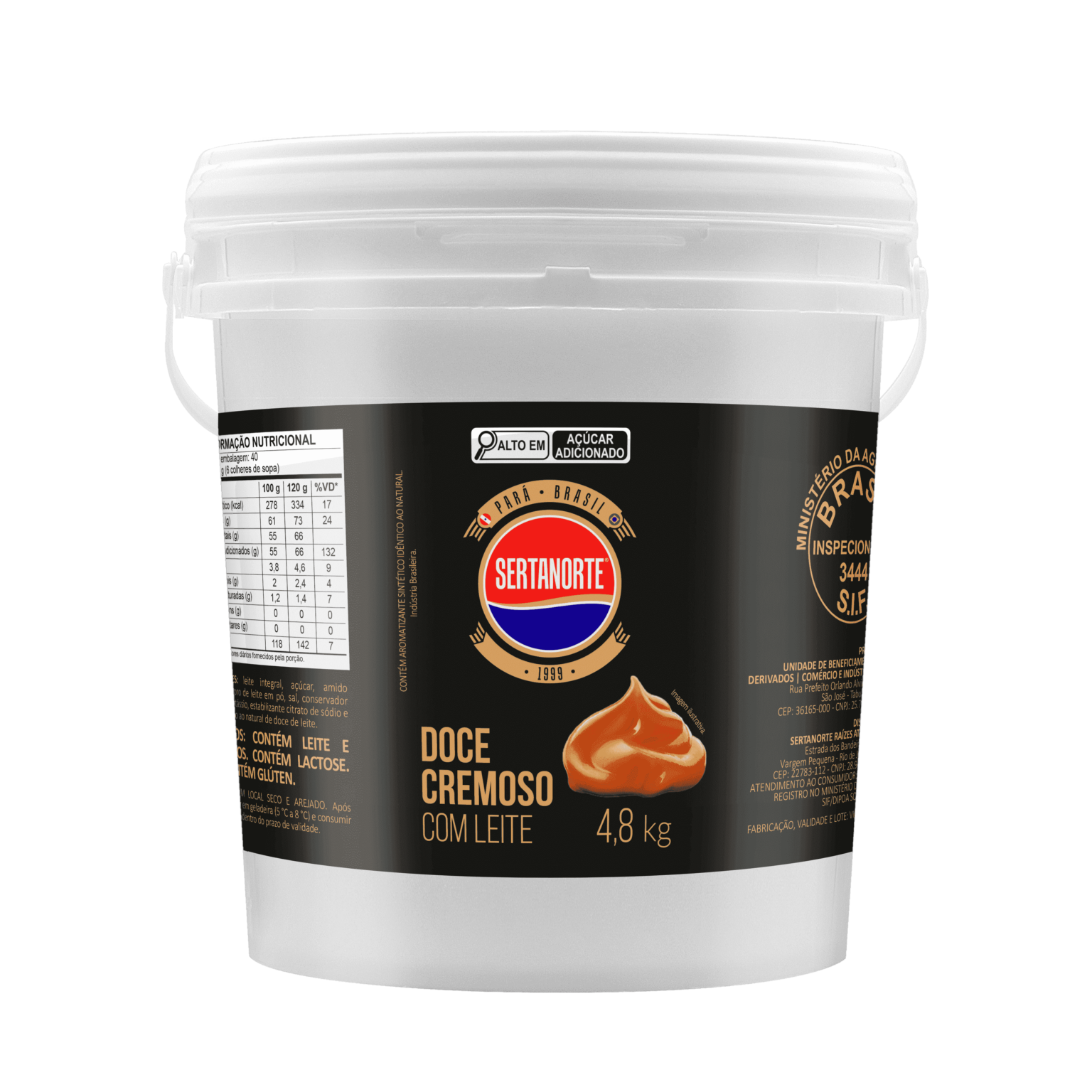 DOCE DE LEITE TRADICIONAL BALDE 4 8KG Sertanorte 100 Par doce-de-leite-tradicional-balde-4-8kg-sertanorte-100-par